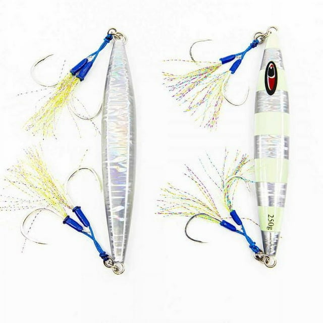 Jigs R Us Sardine Slow Pitch Fishing Lure, Saltwater Glow Jig 250g with ...