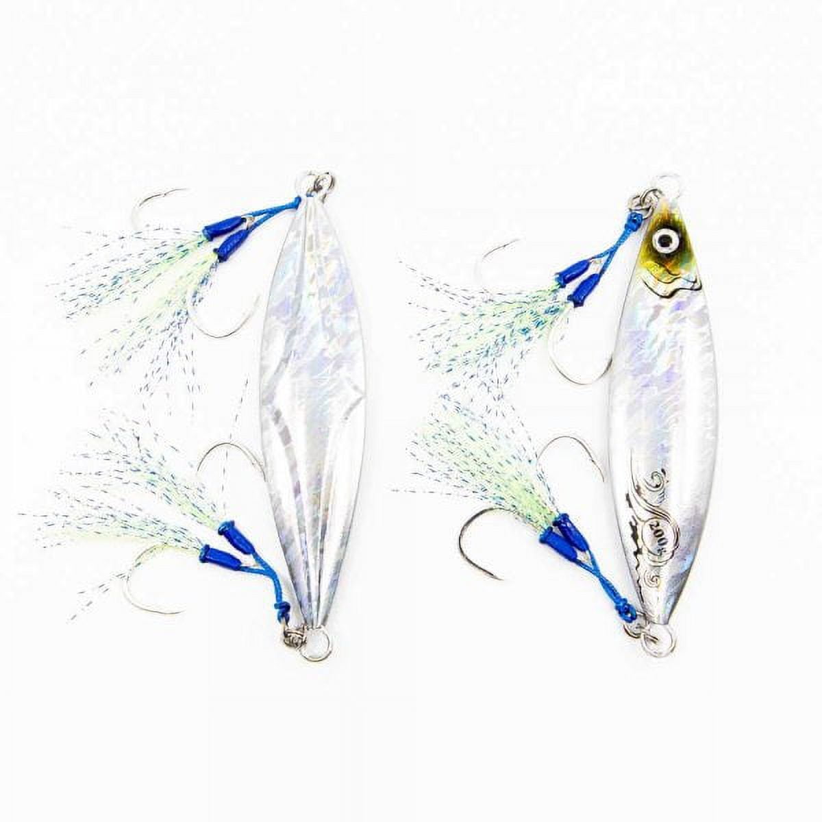 Jigs R Us Trapper Slow Pitch Jig Silver 150g Rigged with Top and Bottom ...