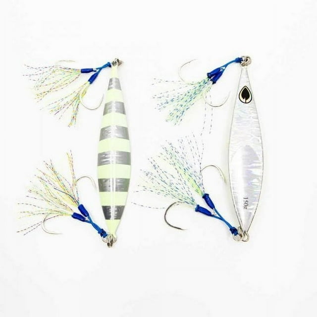 Jigs R Us Wrecker Slow Pitch Jig Silver Glow 100g Rigged with Top and ...