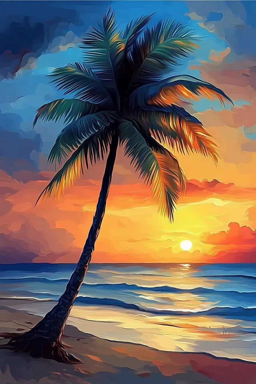 Jigsaw Puzzle 1000 Pieces for Adults Beach Coconut Trees Wooden Puzzle ...