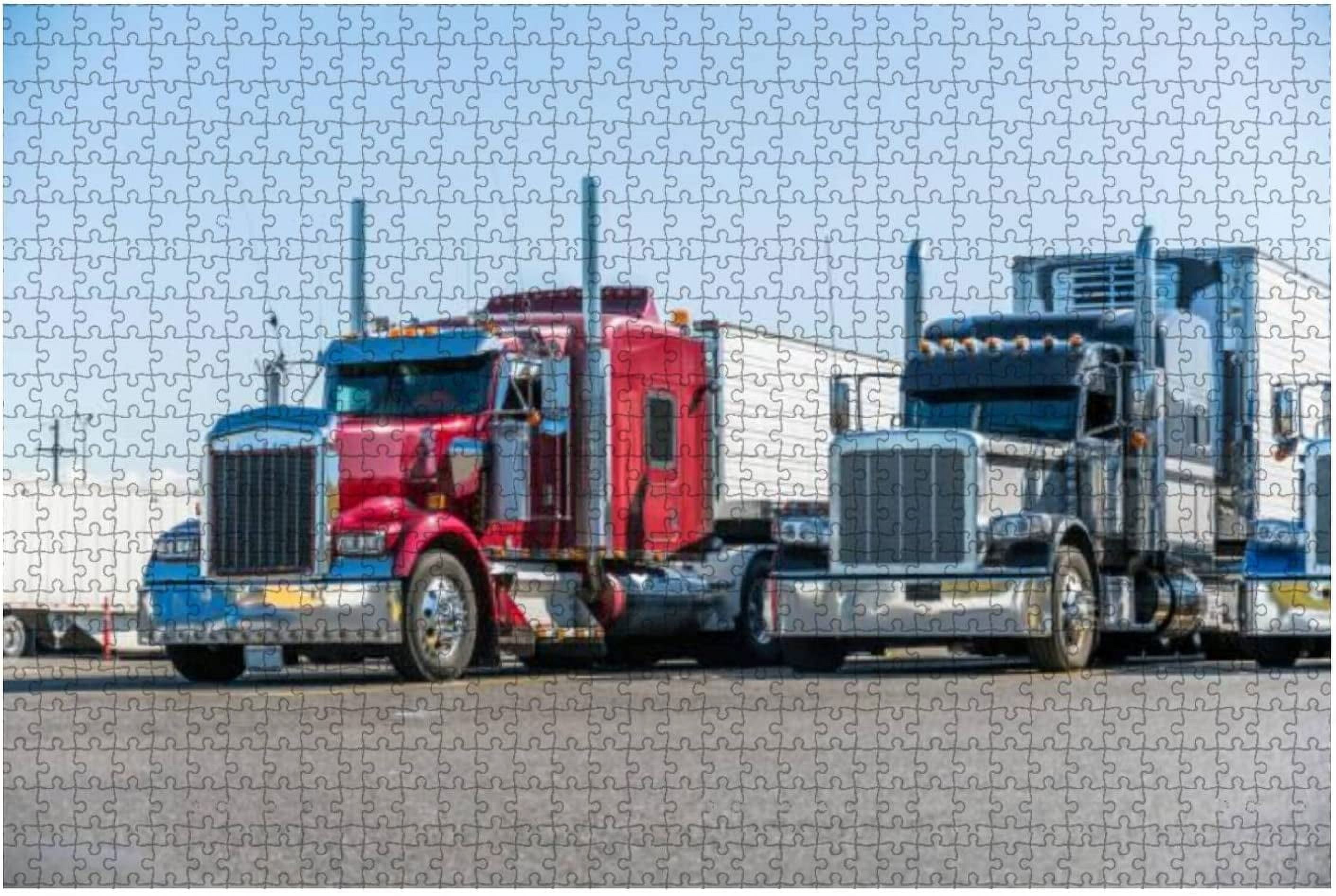 Jigsaw Puzzle 1000 Pieces for Adults Beginners Bonnet Big rigs semi ...
