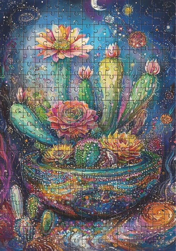 Jigsaw Puzzle 1000 Pieces for Adults Cactus Potted Colorful Garden ...