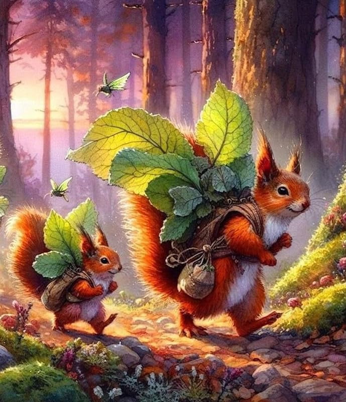 Jigsaw Puzzle 1000 Pieces for Adults Squirrels On Foot in The Forest ...