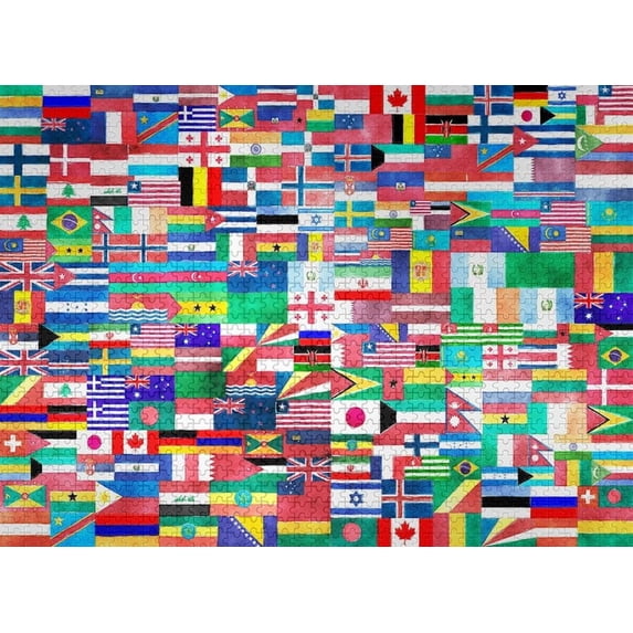 Jigsaw Puzzle 1000 Pieces Flags Countries Jigsaw Puzzle Fun Game, Early ...