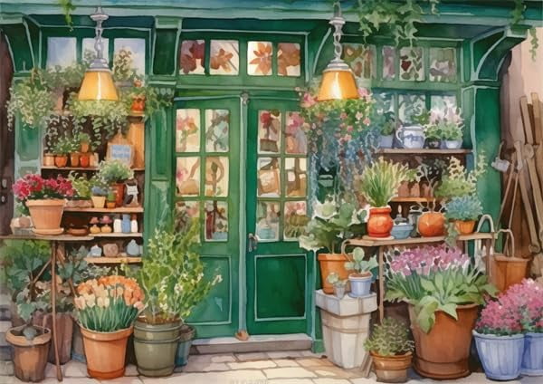 Jigsaw Puzzle 1000 Pieces For Adults Flower Shop Beautiful Educational ...