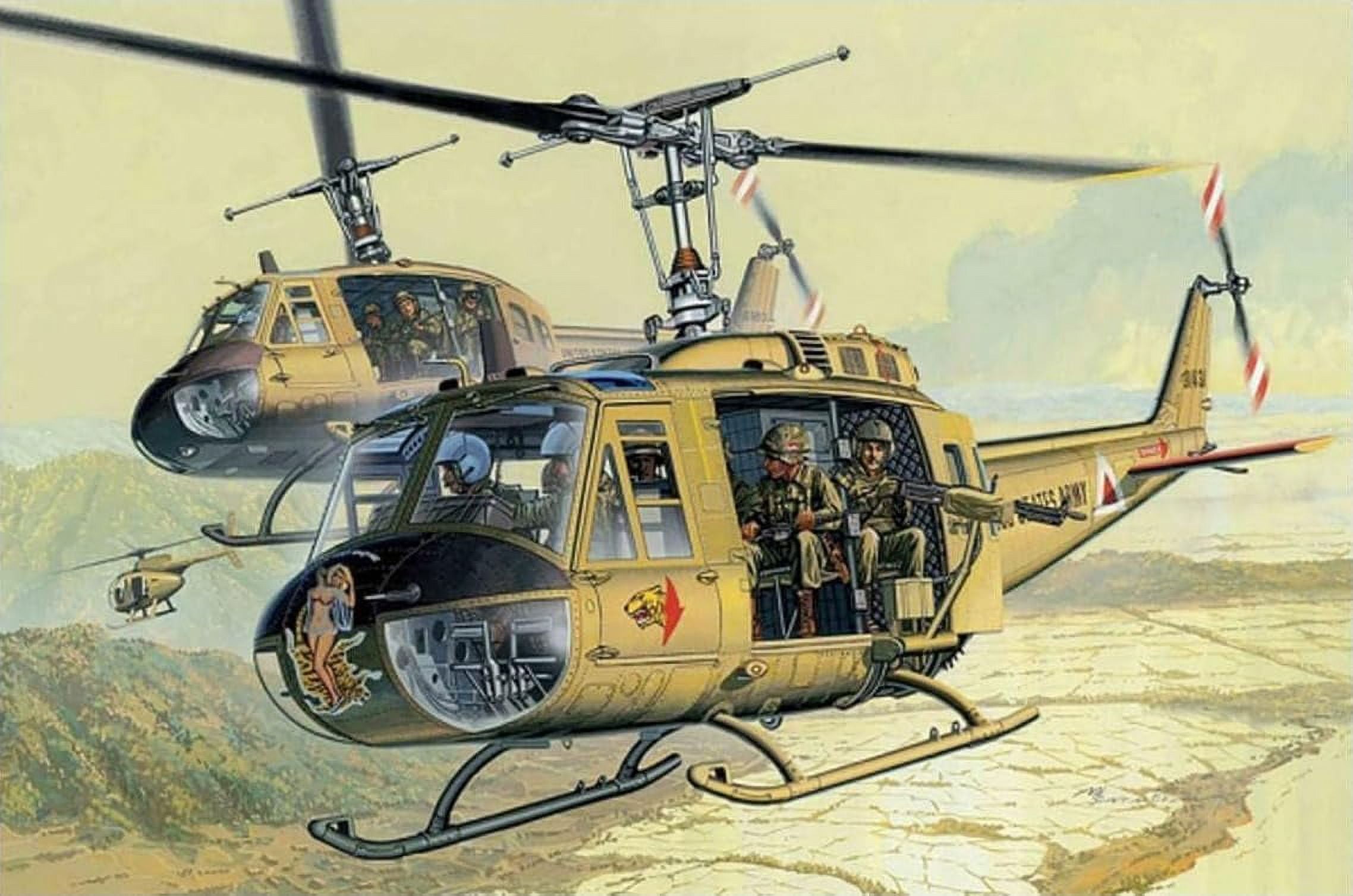 Jigsaw Puzzle 1000 Pieces Military Helicopters Two Helicopters Carrying ...