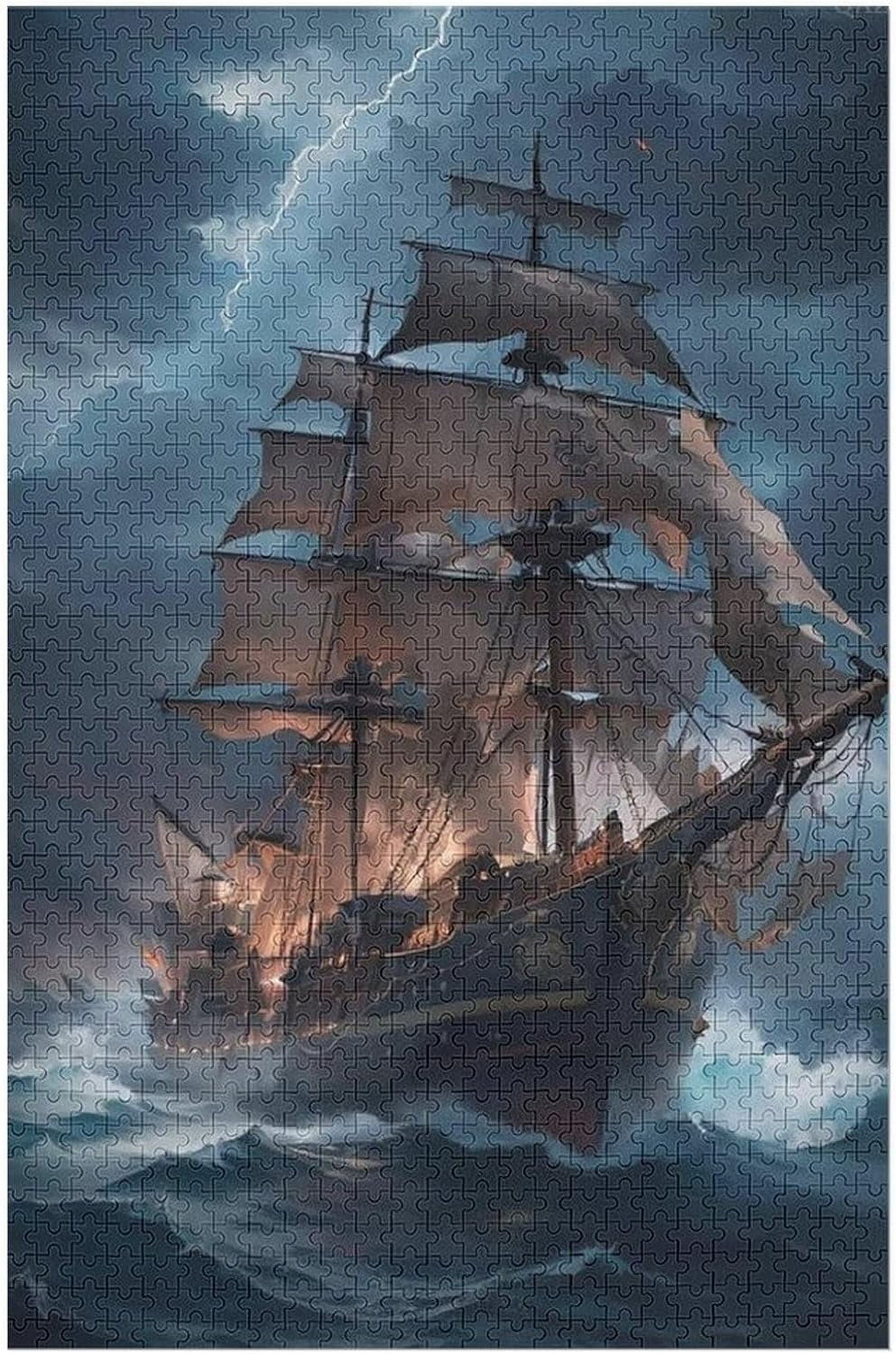 Jigsaw Puzzle 1000 Pieces for Adults A Magnificent Pirate Ship Puzzles ...
