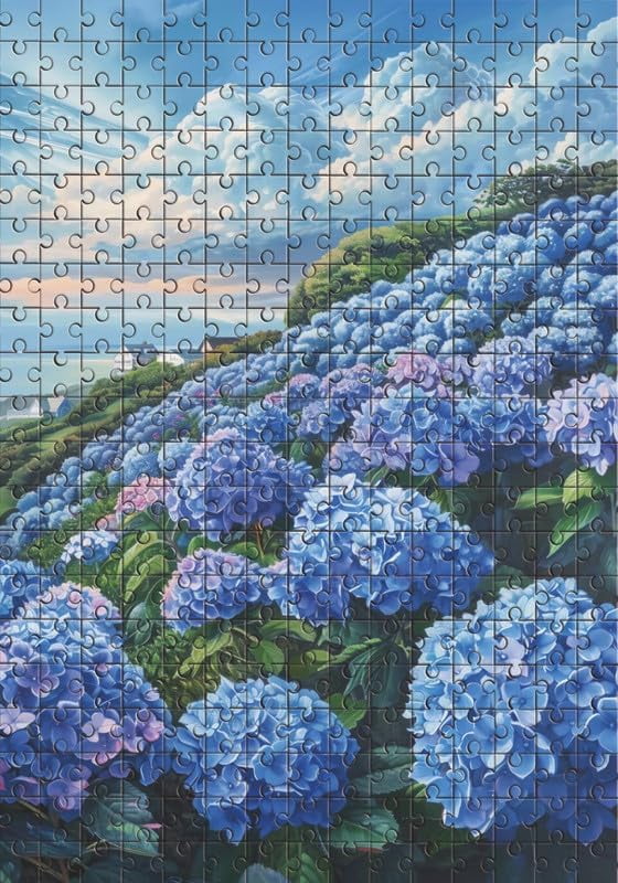 Jigsaw Puzzle 1000 Pieces for Adults Blue Hydrangea Garden Challenging ...