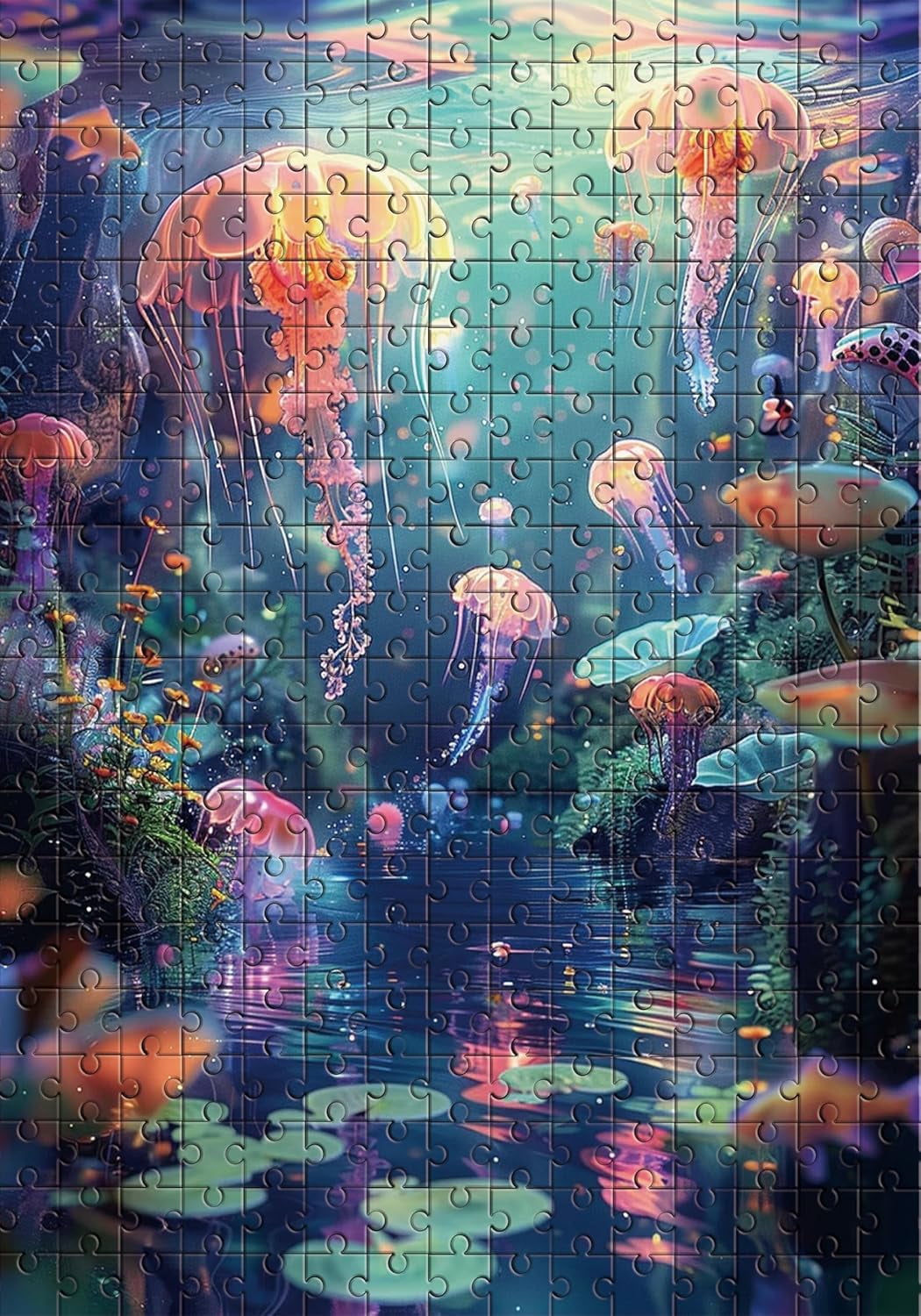 Jigsaw Puzzle 1000 Pieces for Adults Colorful Jellyfish Challenging ...