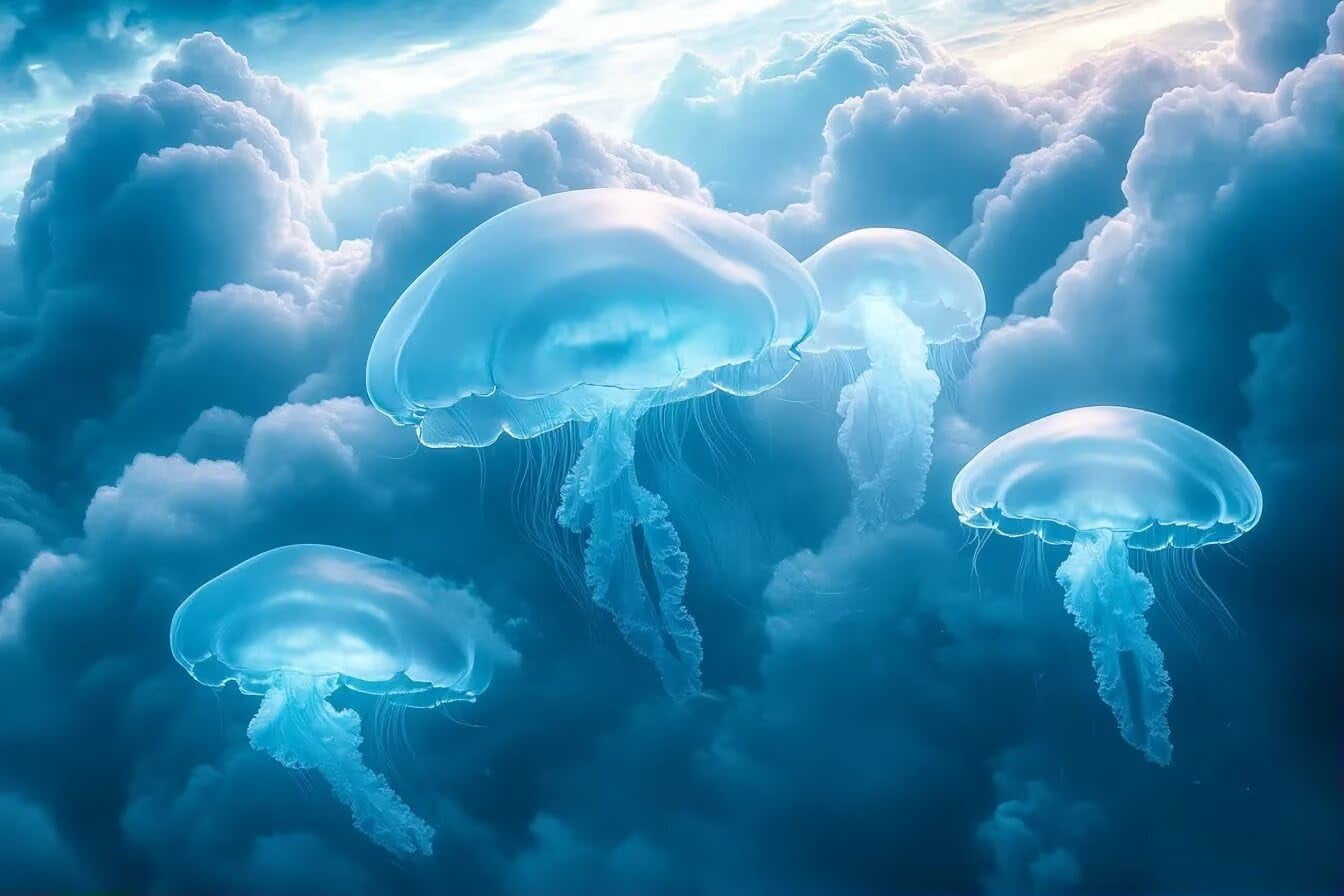 Jigsaw Puzzle 1000 Pieces for Adults Floating Jellyfish Puzzles Gift ...