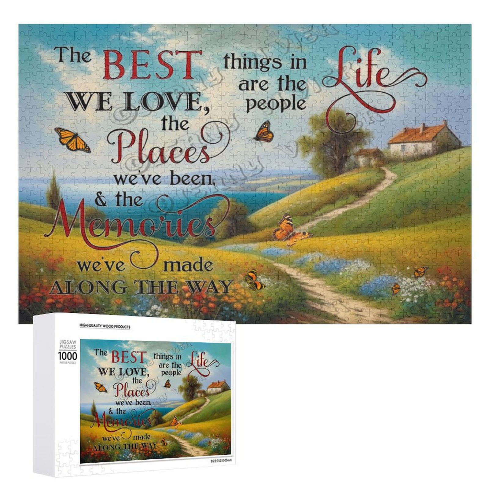 Jigsaw Puzzle 1000 Pieces for Adults Youth Family Spring Hill Recycled ...