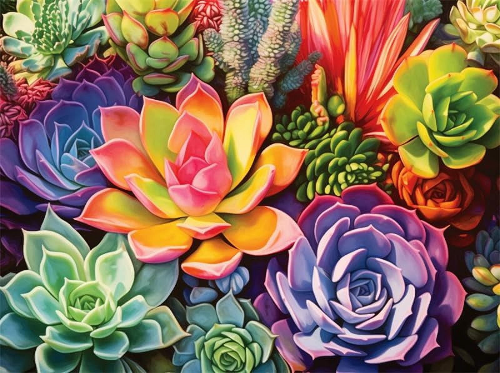 Jigsaw Puzzle 300 Piece for Adults -Simple Succulent Holiday Jigsaw ...
