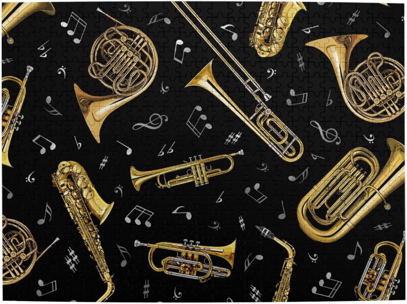 Jigsaw Puzzle 300 Pieces for Adults Kids,Trumpet Musical Notes Puzzle ...