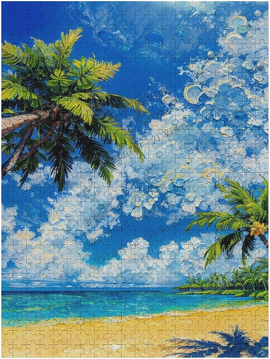 Jigsaw Puzzle 500 Piece for Adults, Landscape Summer Palm Beautiful ...
