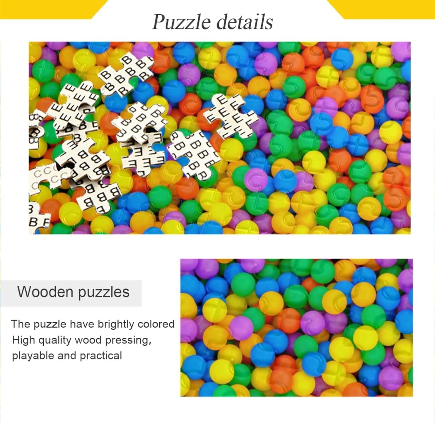 Jigsaw Puzzle 500 Piece Colorful Plastic Gum Balls Wooden Puzzle ...