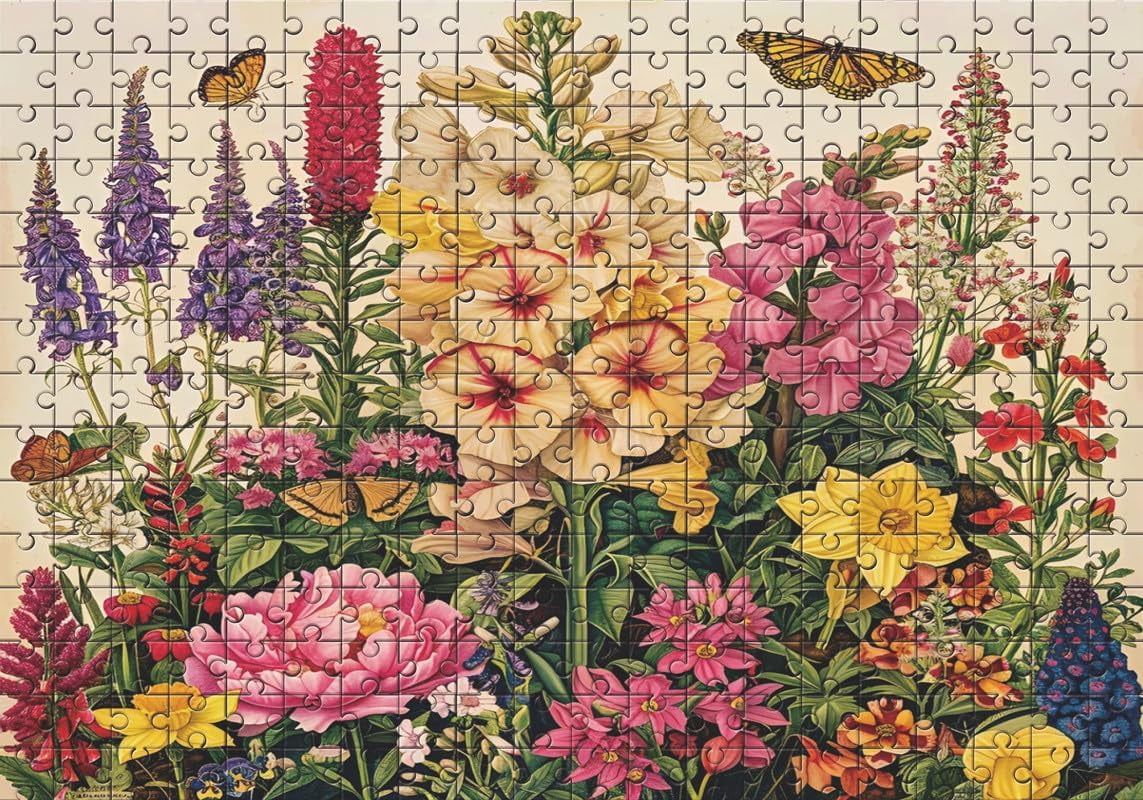 Jigsaw Puzzle 500 Pieces for Adults Butterfly Orchid Flowers Garden ...