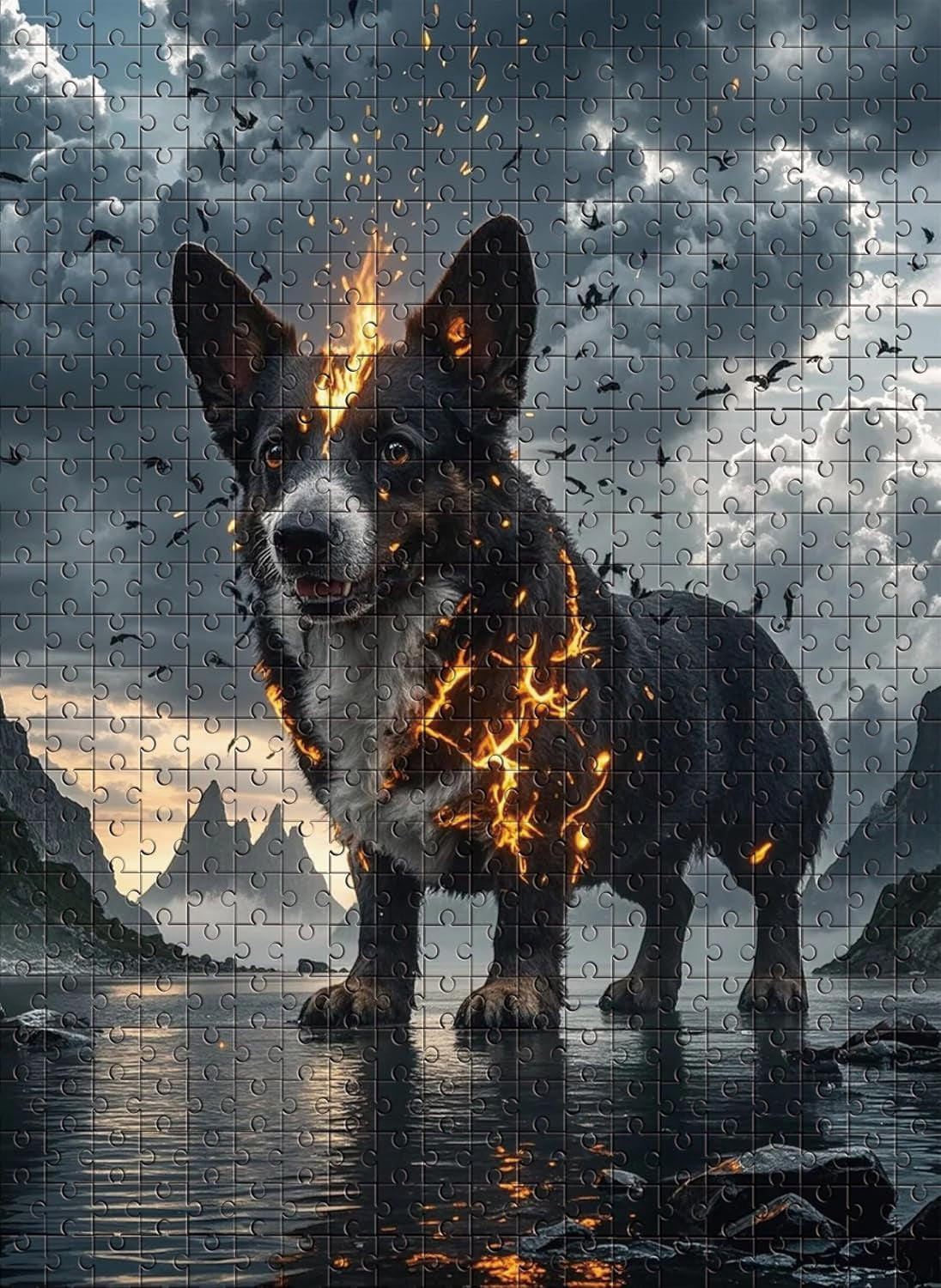 Jigsaw Puzzle 500 Pieces for Adults Mutant Giant Corgi Darkness Puzzles ...