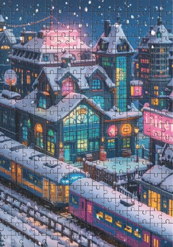 Jigsaw Puzzle 500 Pieces for Adults Speeding Train On Snowy Winter ...