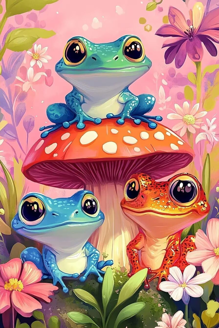 Jigsaw Puzzle 500 Pieces for Adults Three Colorful Frogs Safe Wooden ...