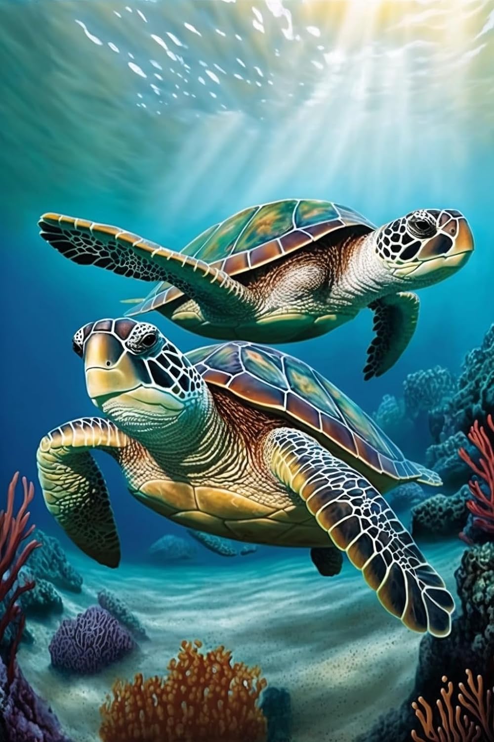 Jigsaw Puzzle 500 Pieces for Adults Two Sea Turtles Challenging ...