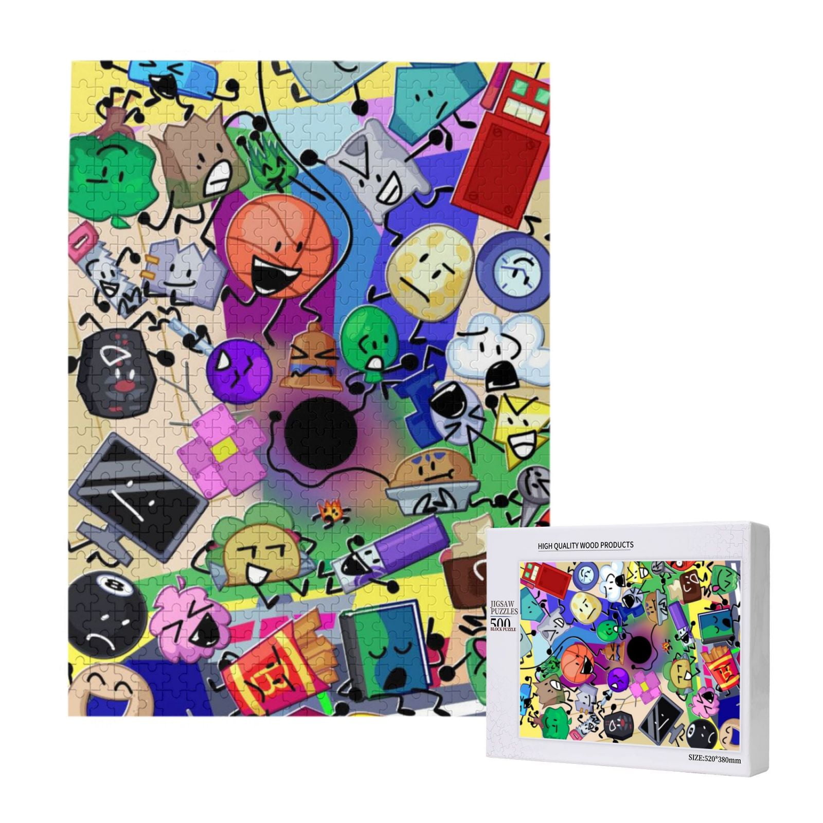 Jigsaw Puzzle 500 Pieces, Battle For Dream Island Bfdi Wooden Puzzle ...