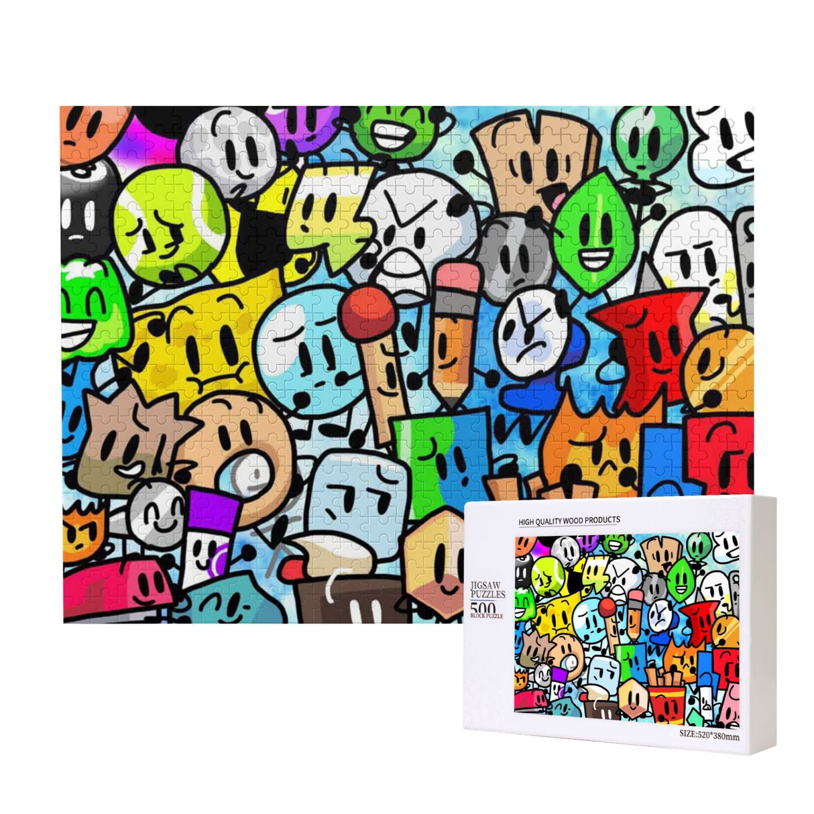 Jigsaw Puzzle 500 Pieces, Battle For Dream Island Bfdi Wooden Puzzle ...