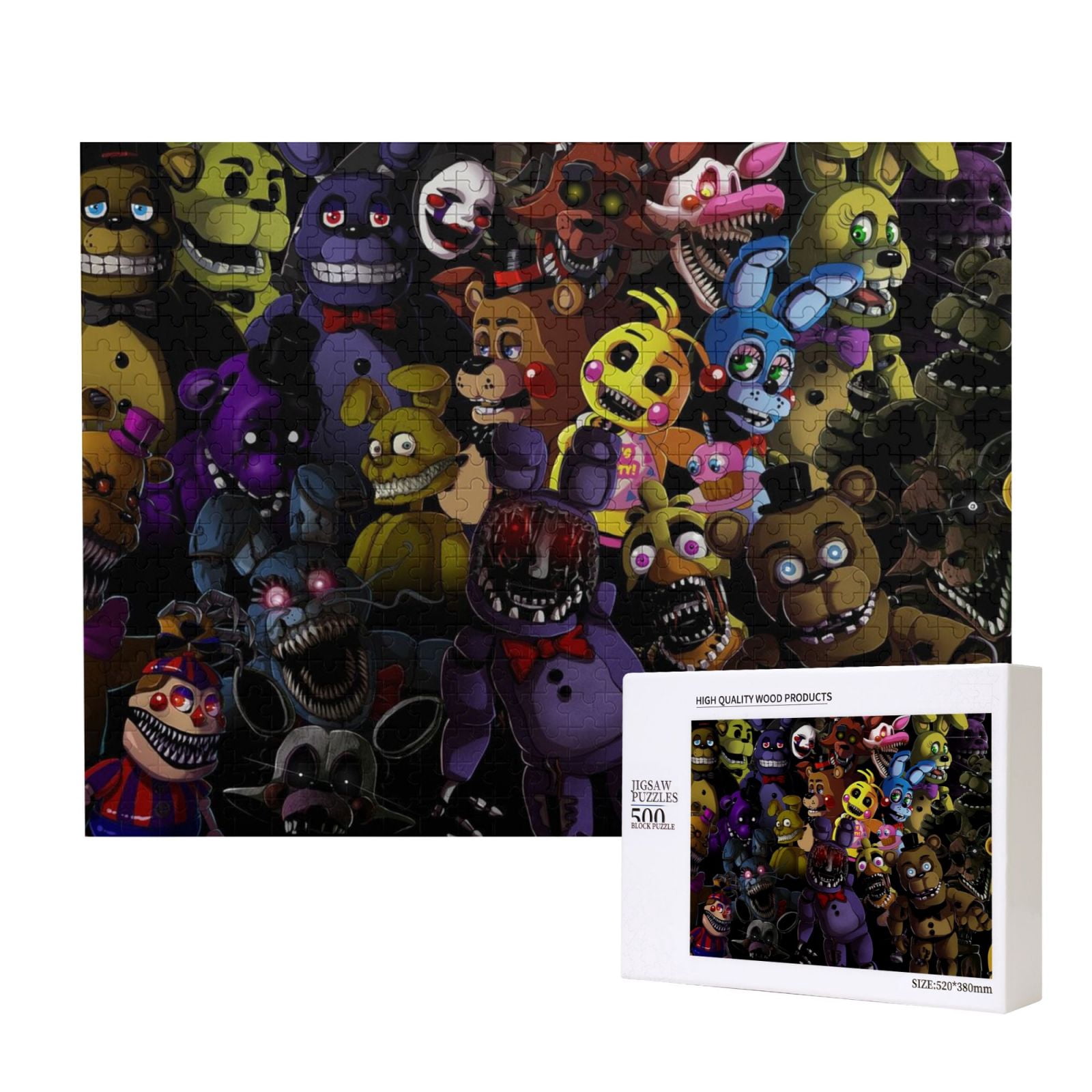 Jigsaw Puzzle 500 Pieces, Five Nights At Freddy's FNAF Wooden Puzzle ...