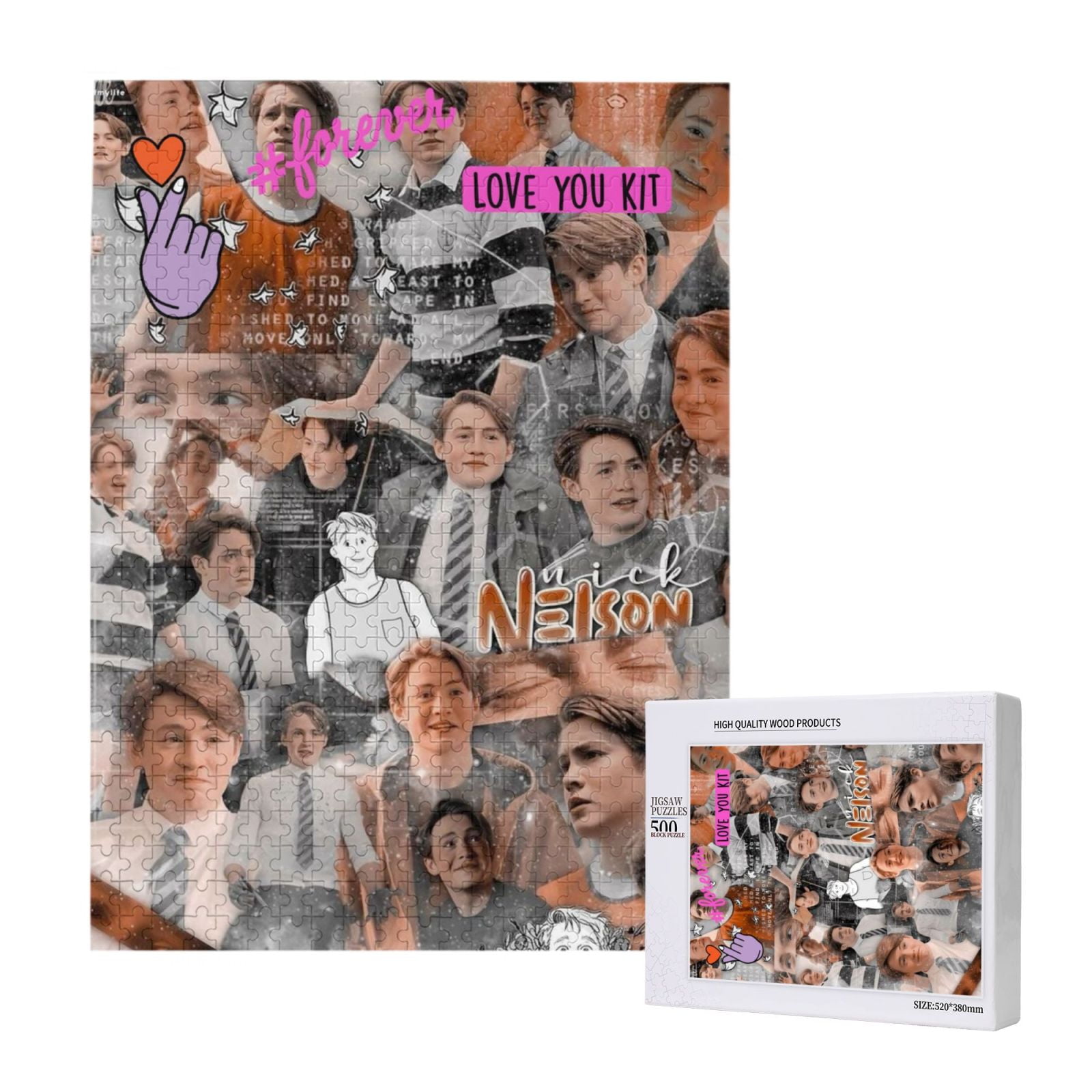 Jigsaw Puzzle 500 Pieces, Nick Nelson Kit Connor Wooden Puzzle Picture ...