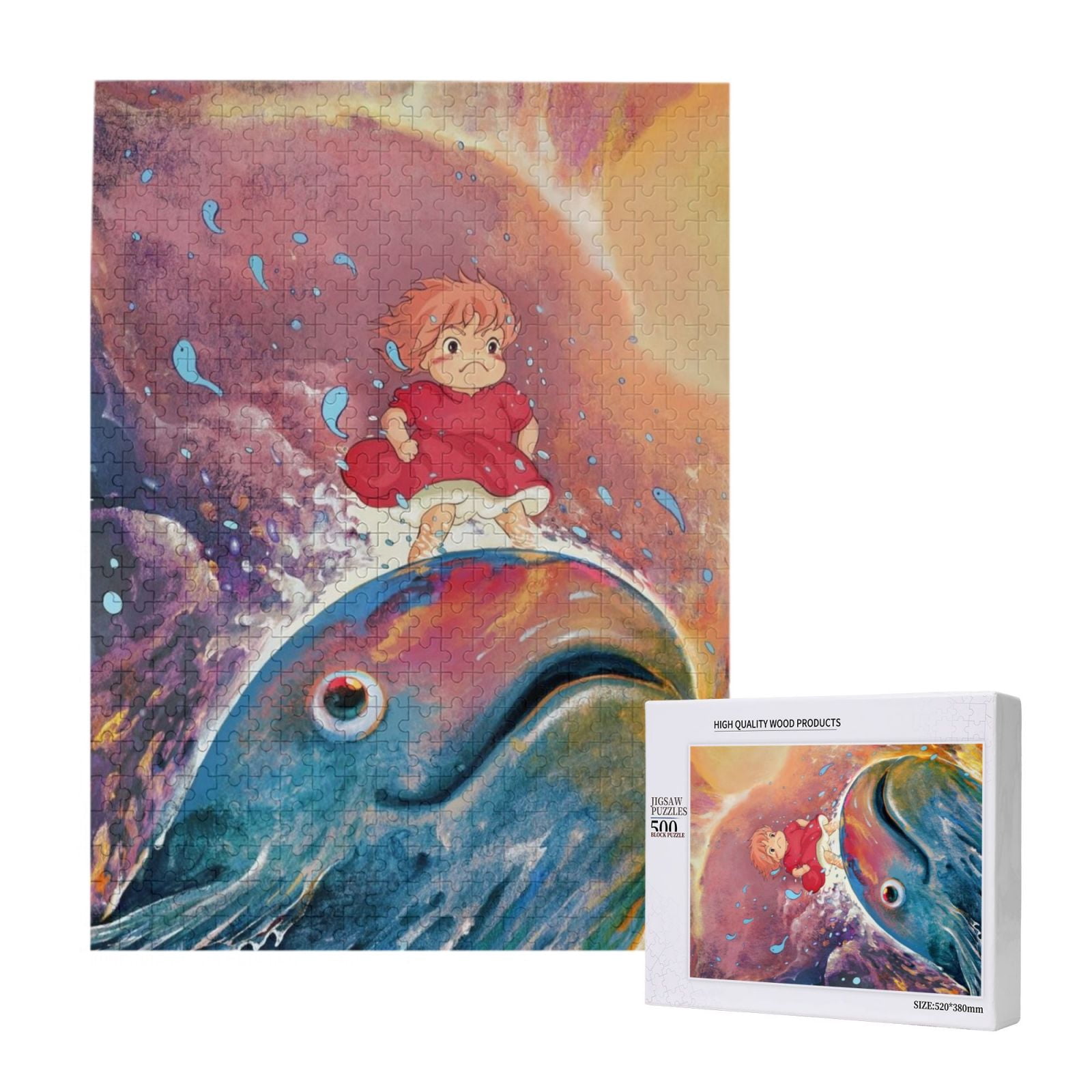 Jigsaw Puzzle 500 Pieces, Ponyo Wooden Puzzle Picture Decorations Toys ...