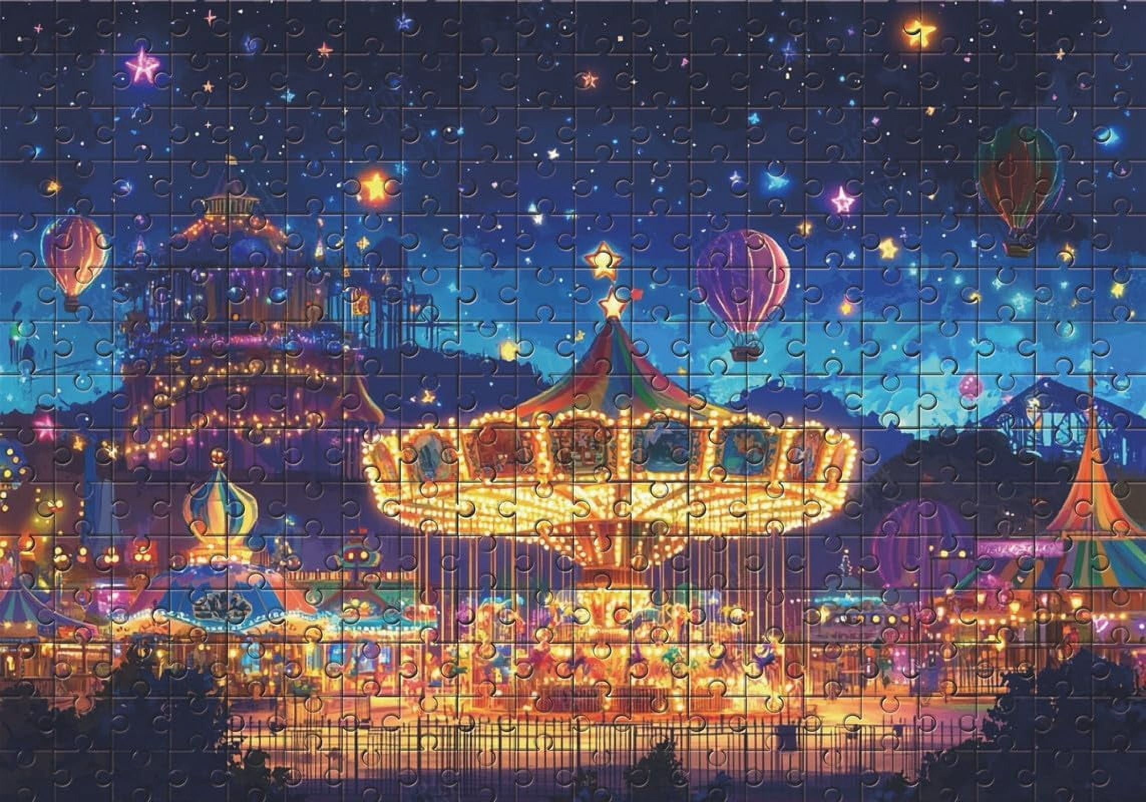 Jigsaw Puzzle 500 Pieces for Adults Amusement Park Carousel Challenging ...