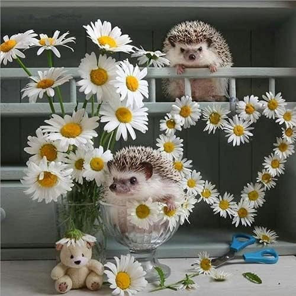 Jigsaw Puzzle 500 Pieces for Adults Cute Hedgehog Daisy Challenging ...