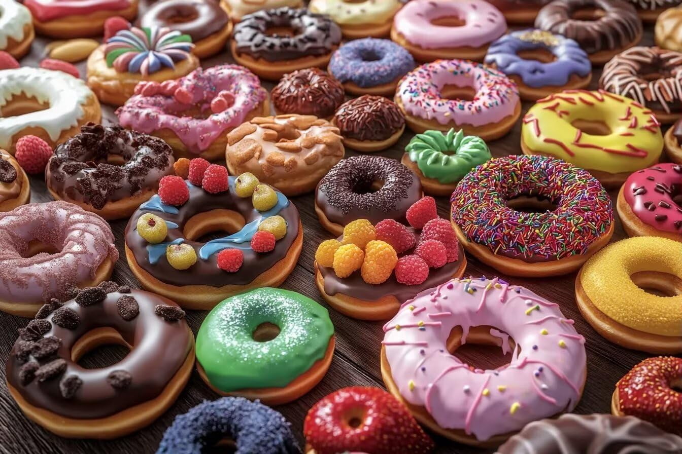 Jigsaw Puzzle 500 Pieces for Adults Delicious Donut Food Puzzles Gift ...