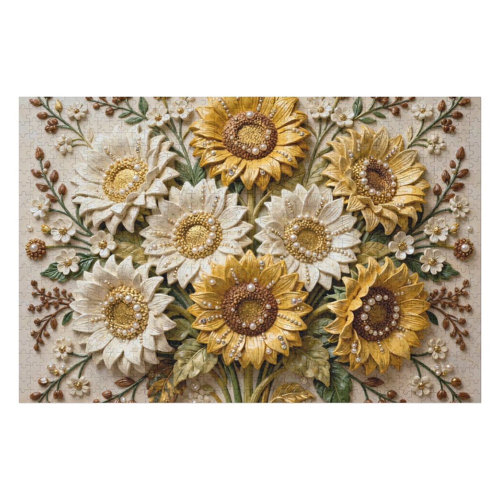 Jigsaw Puzzle 500 Pieces for Adults, Sunflower Spring Flower Garden ...
