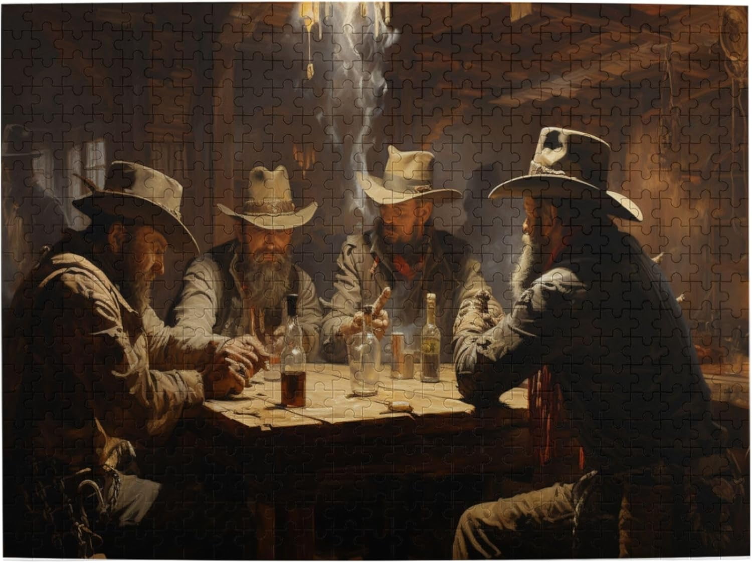 Jigsaw Puzzle 500 Pieces for Adults Tavern Cowboy Wild West Challenging ...