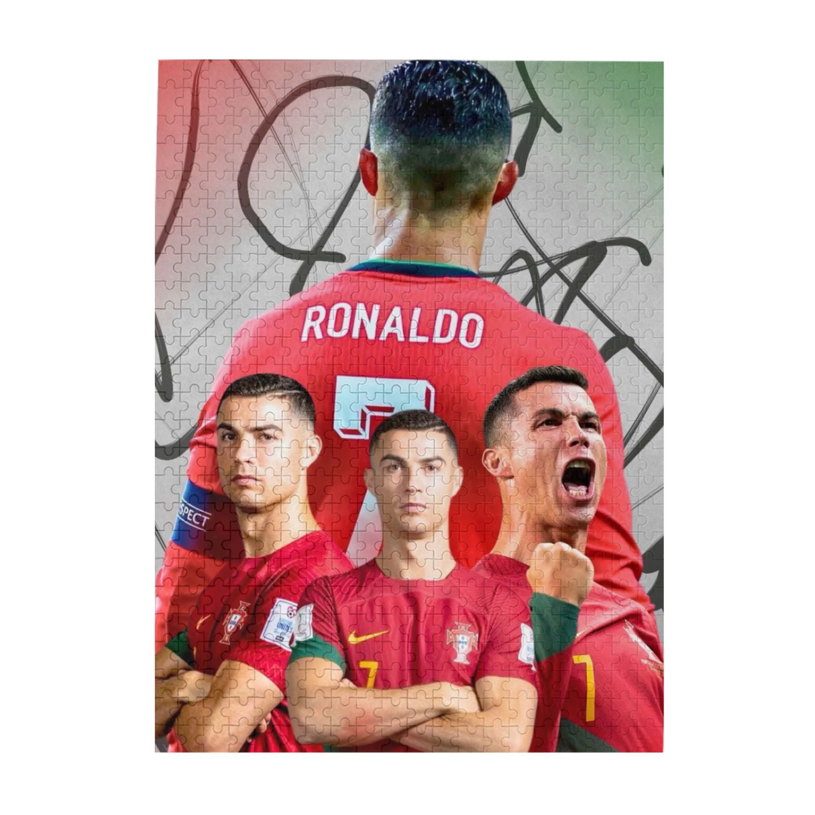 Jigsaw Puzzle 500PCS, Cristiano Ronaldo Picture CR7 Wooden Puzzle ...