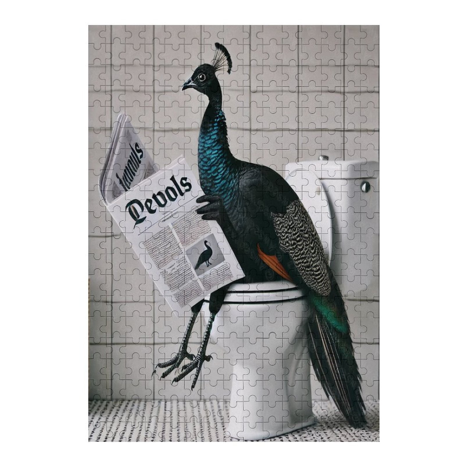 Jigsaw Puzzle For Adults 1000Pcs Black Peacock Reading Newspaper In ...
