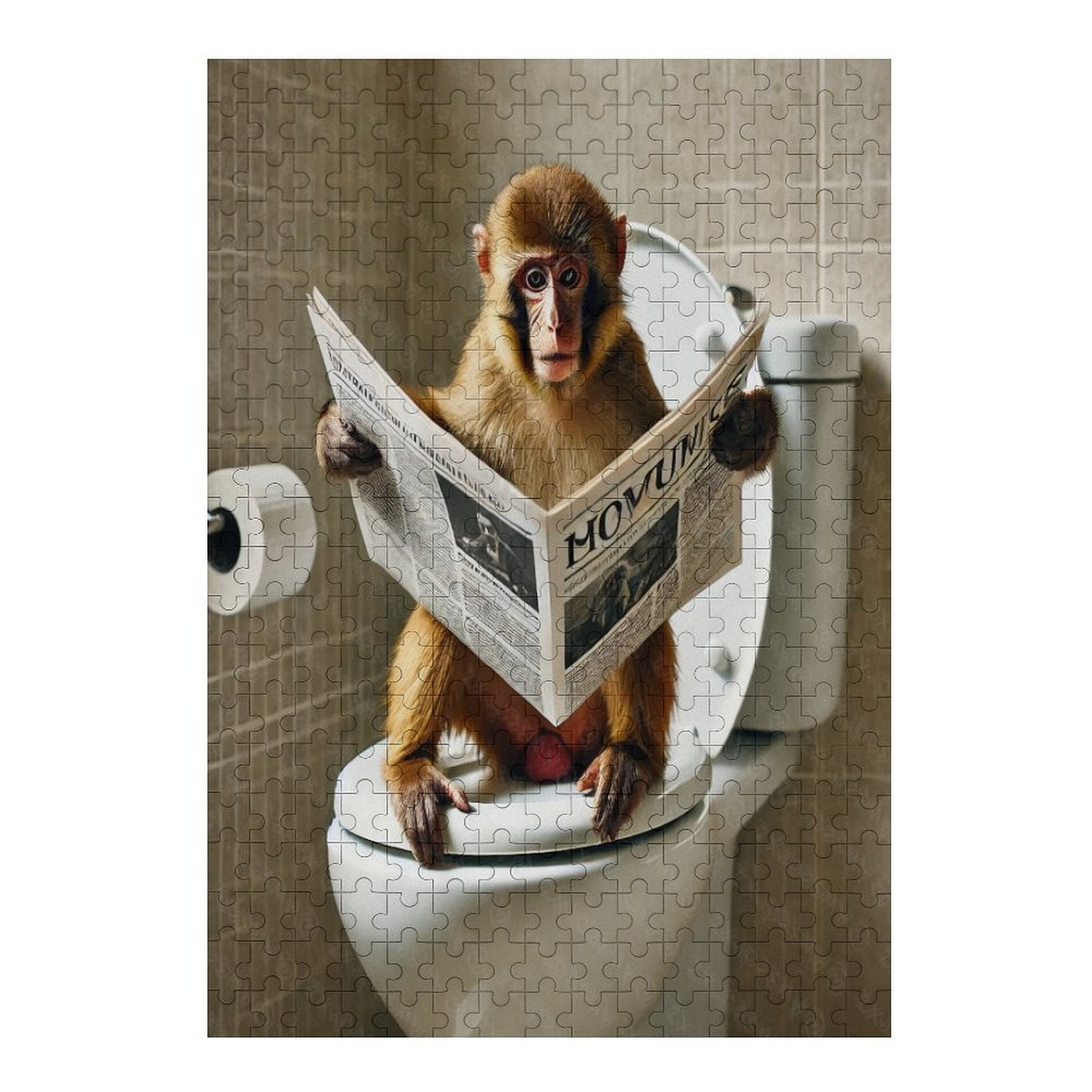 Jigsaw Puzzle For Adults 1000Pcs Tibetan Macaque Reading Newspaper In ...