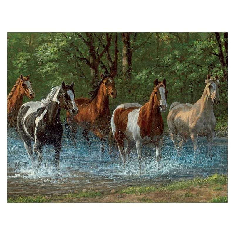 Jigsaw Puzzle for Adults - 300 Piece - Summer Creek Running Horse ...