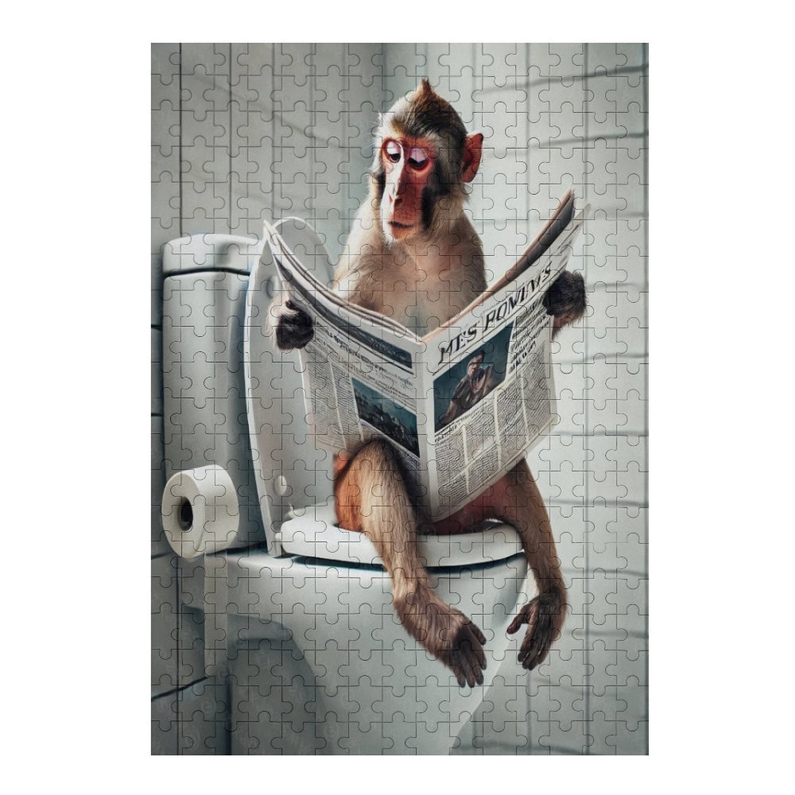 Jigsaw Puzzle For Adults 300Pcs Rhesus Macaque Reading Newspaper In ...