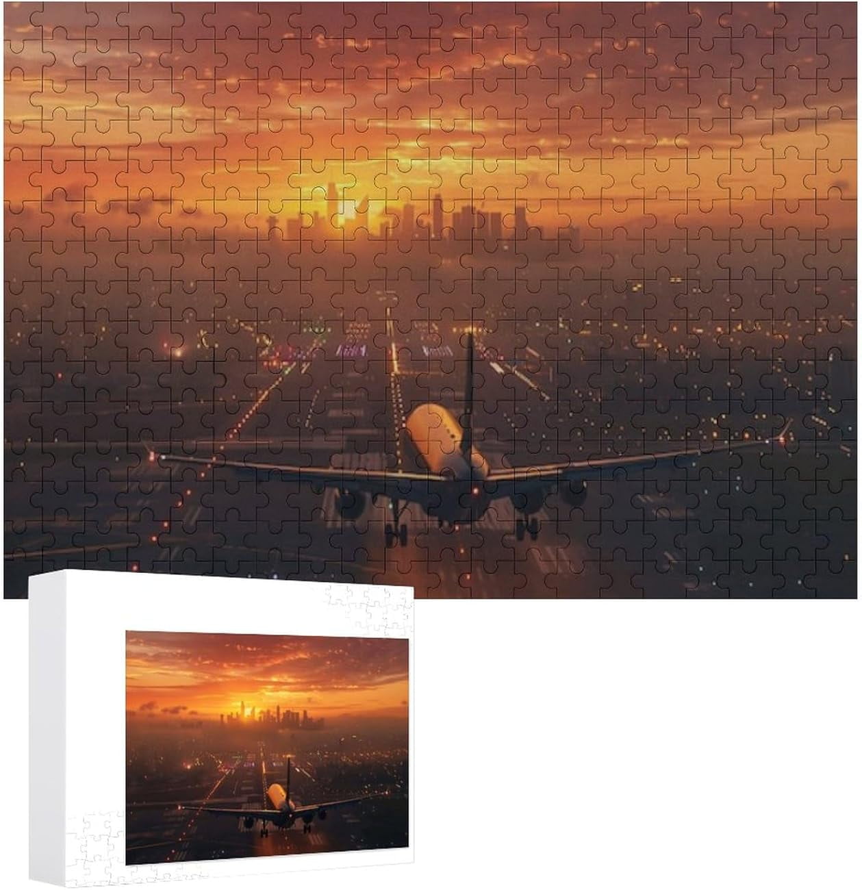 Jigsaw Puzzle for Adults Challenging Puzzle an Airplane is Flying Over ...