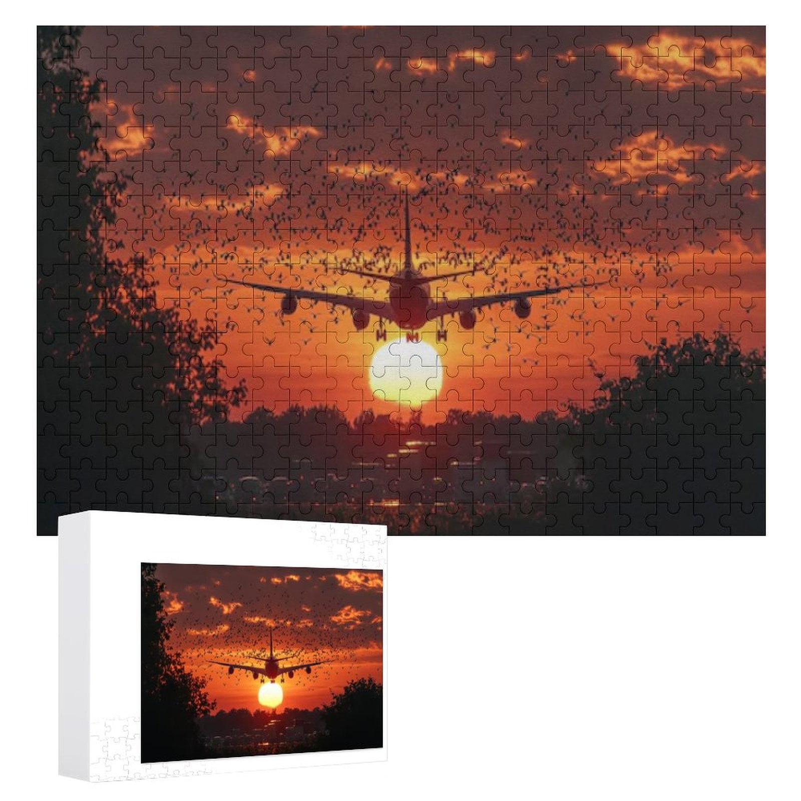 Jigsaw Puzzle For Adults Challenging Puzzle Airplane Flying Into A ...