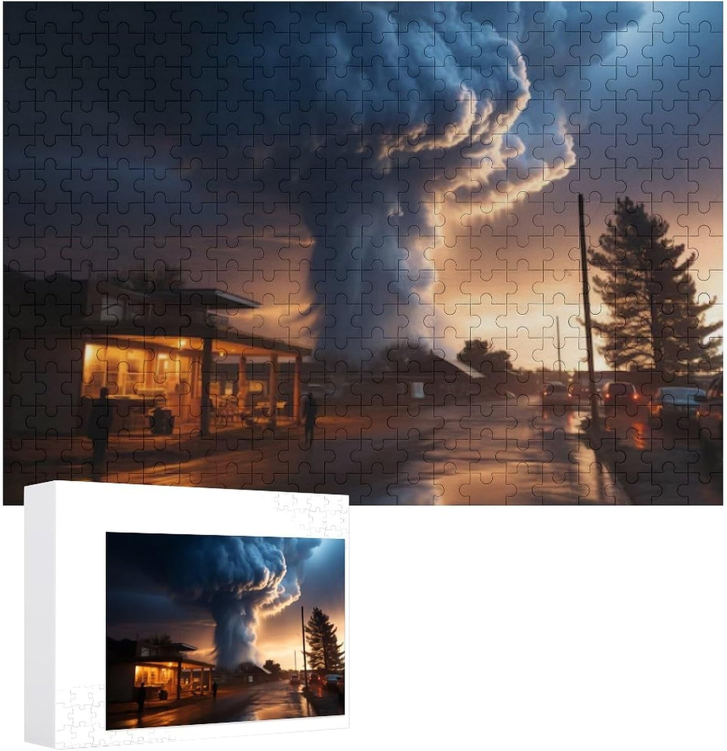 Jigsaw Puzzle For Adults Challenging Puzzle Extreme Tornado Near Houses ...