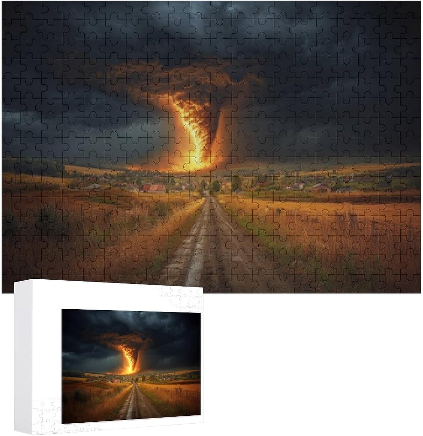 Jigsaw Puzzle For Adults Challenging Puzzle A Fiery Tornado Descends On ...