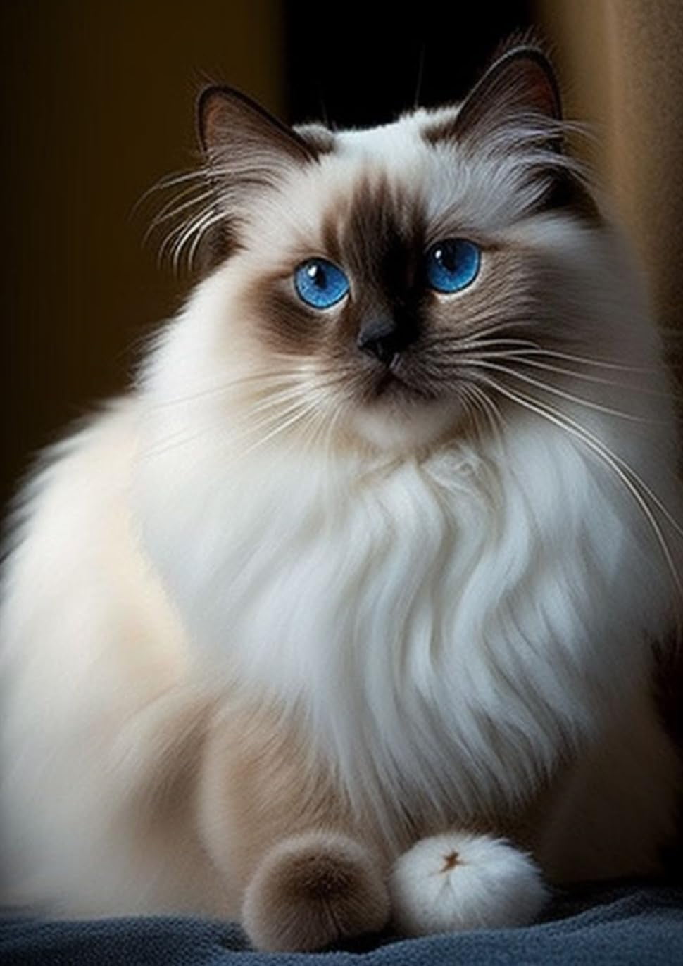 Jigsaw Puzzle Puzzle for Adults, Long-haired Birman cat Minimalist ...