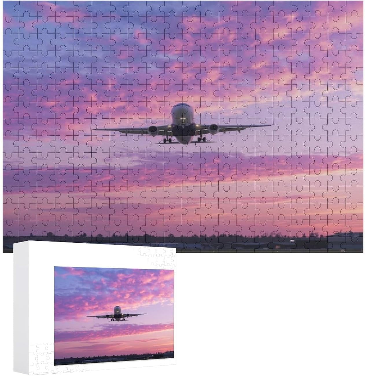 Jigsaw Puzzle for Adults A Plane is Taking Off from A Runway with The ...