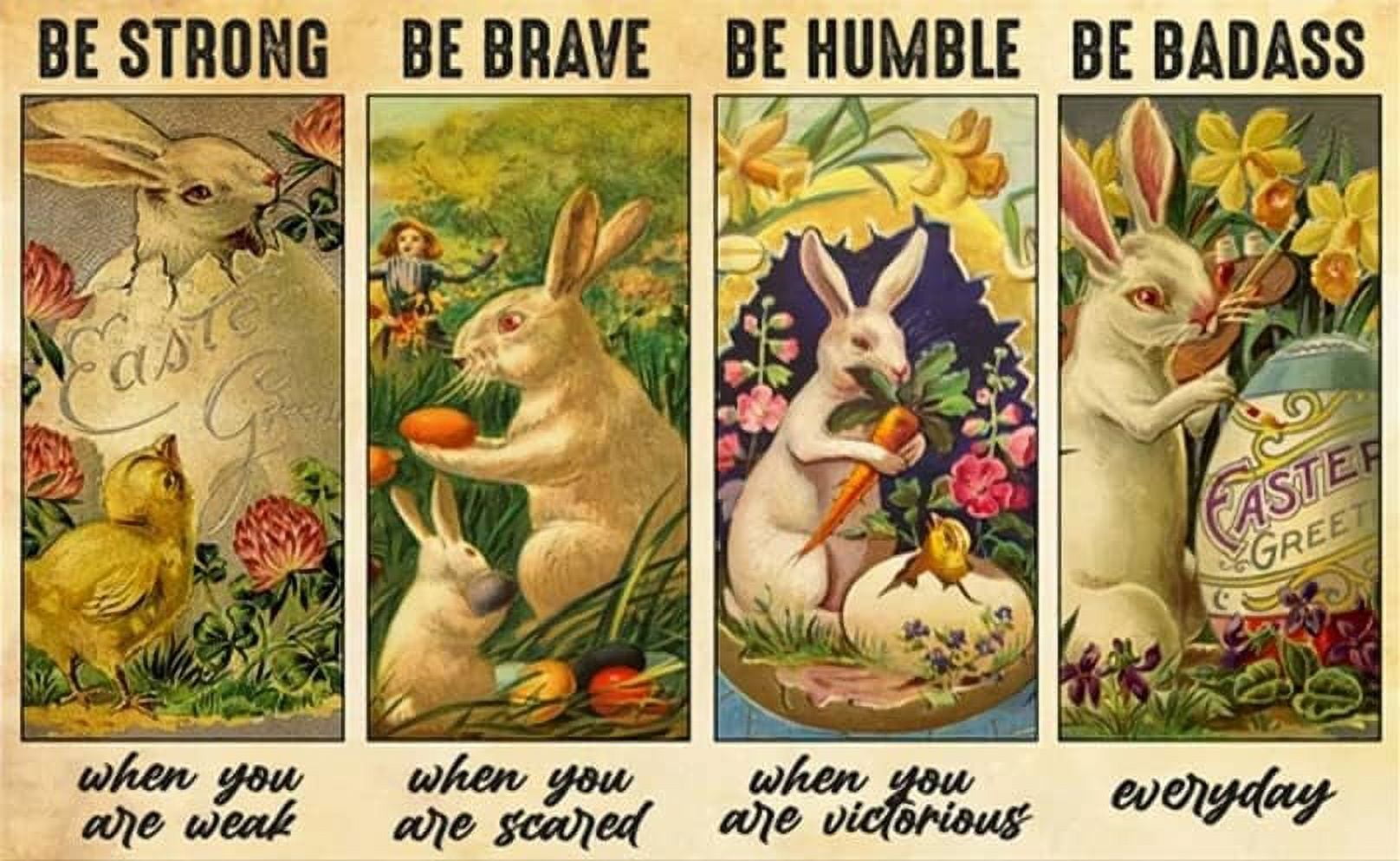 Jigsaw Puzzle Be Strong Be Brave Be Humble Be Badass Happy Easter Bunny ...