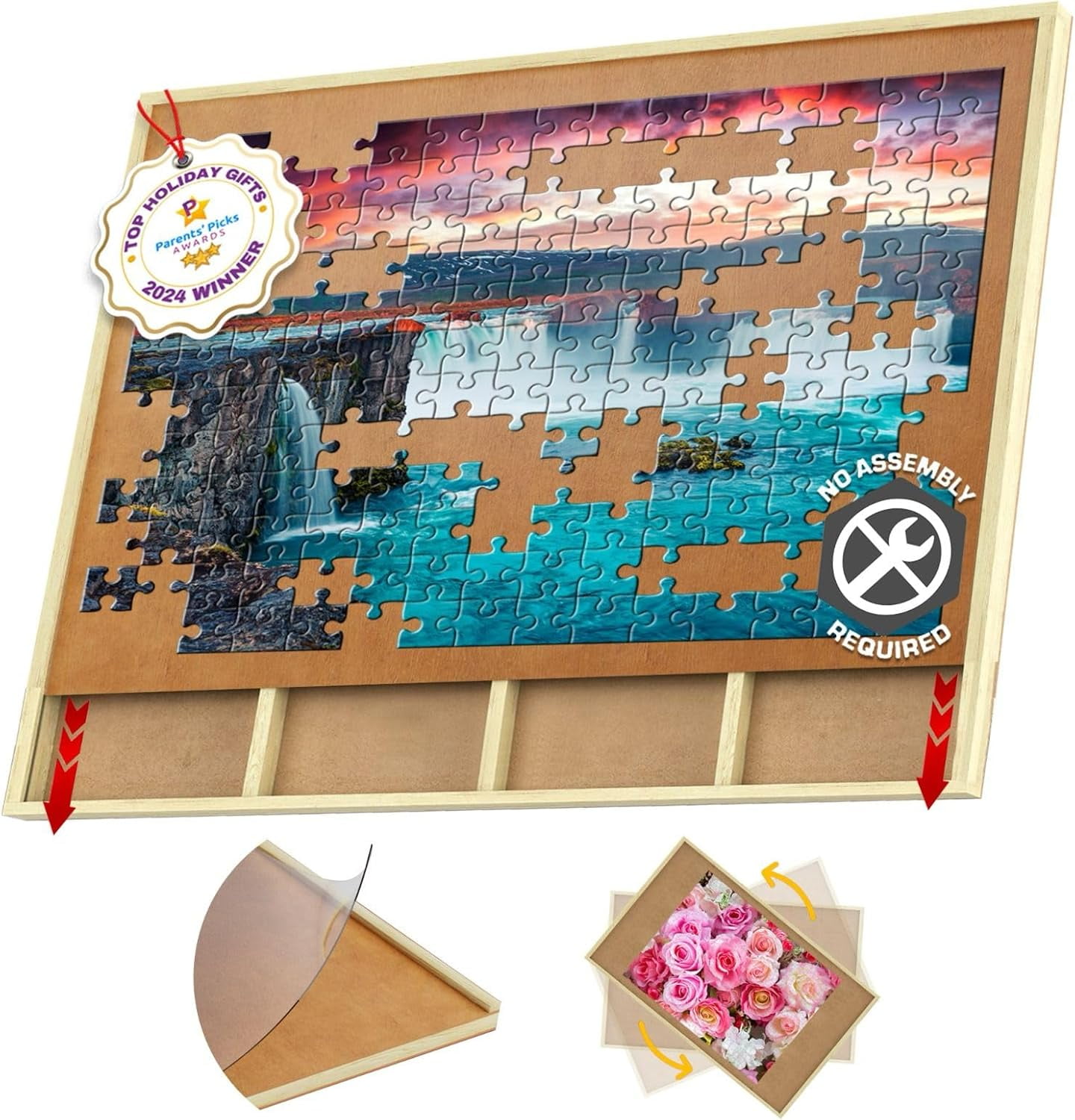 Jigsaw Puzzle Board - 1000 Piece Capacity, 4 Drawers & Rotating Design ...