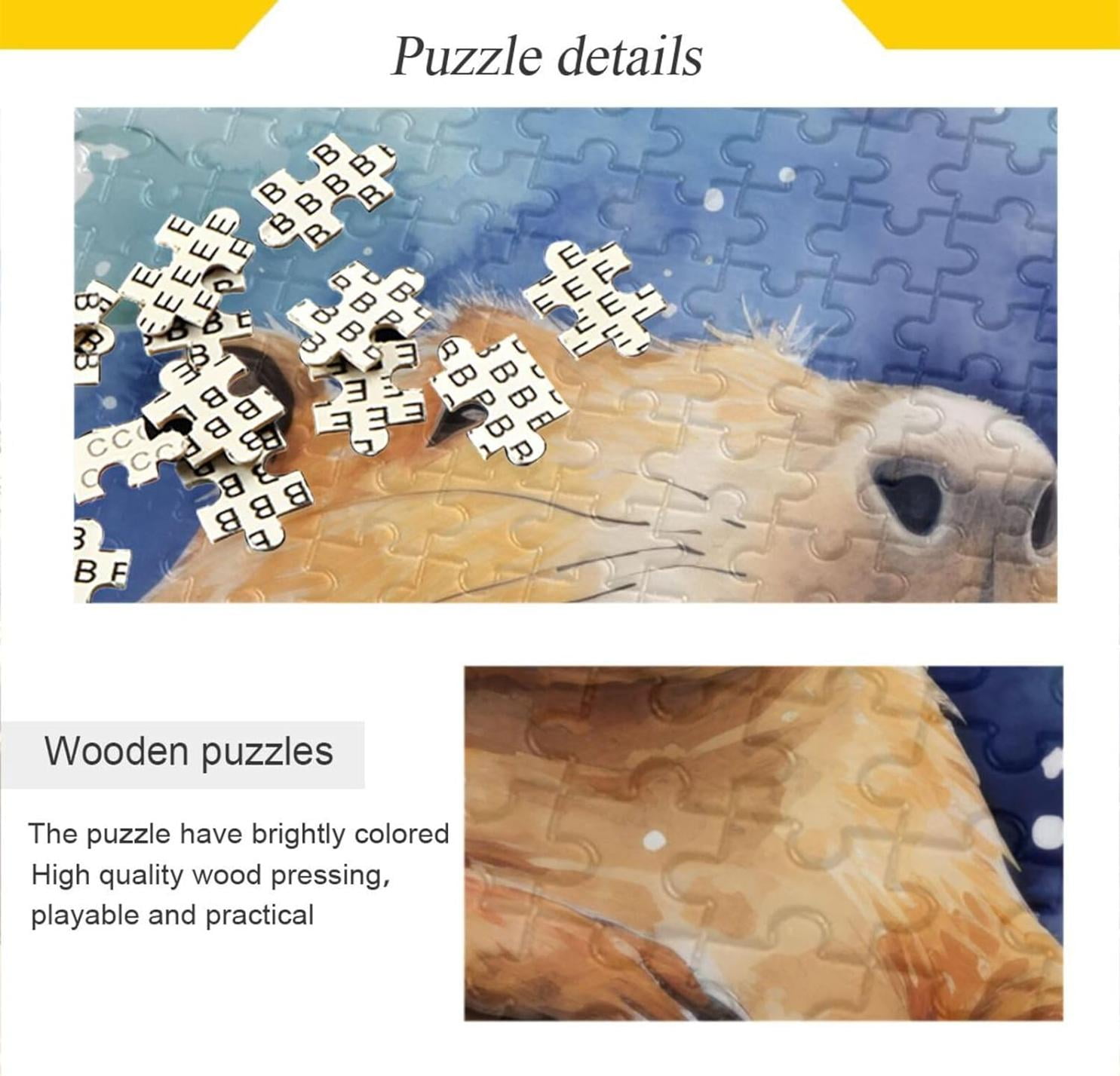 Jigsaw Puzzle Capybara Watercolor 1000 Pieces, Zigsaw with Alphabet ...