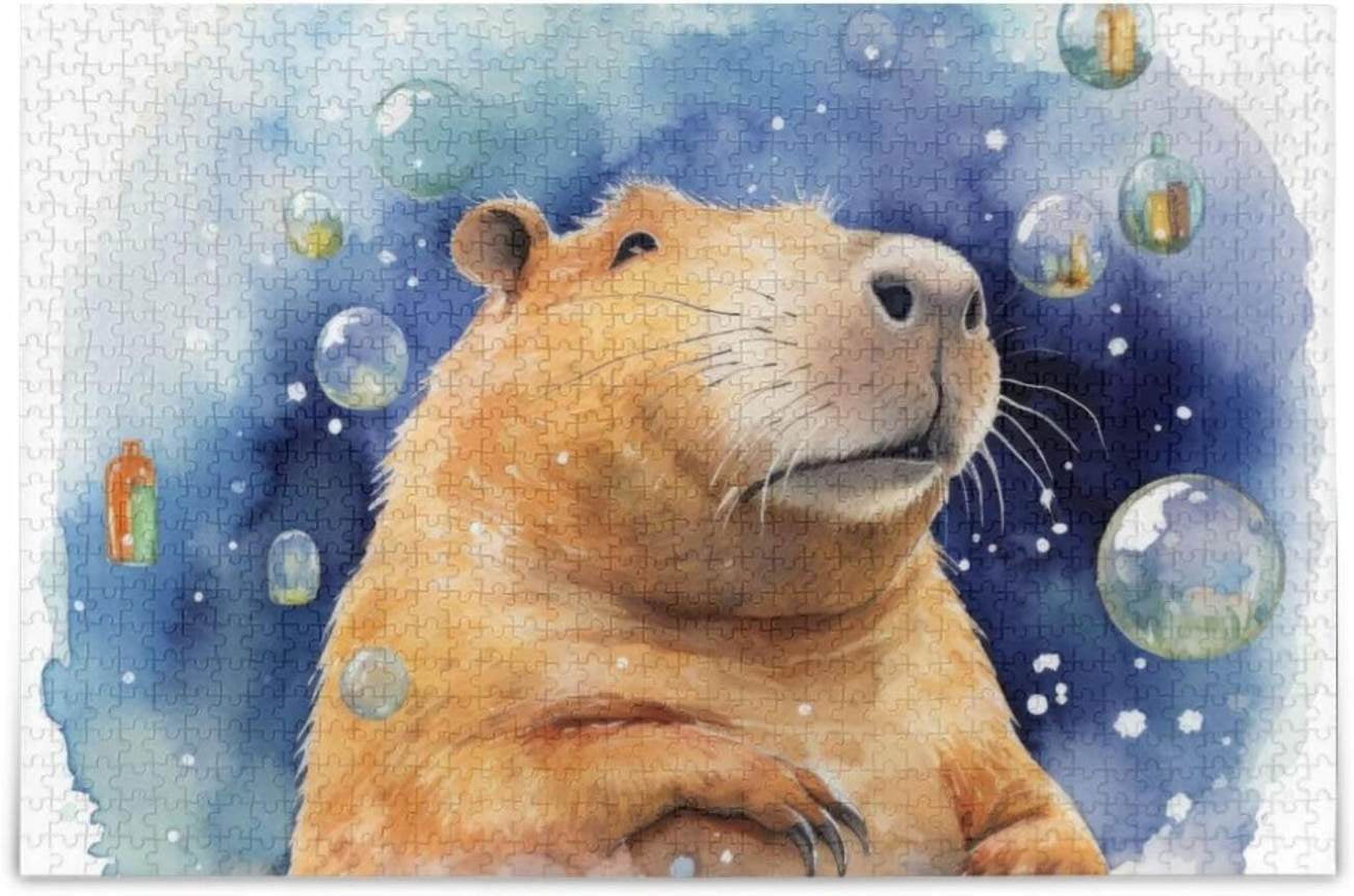 Jigsaw Puzzle Capybara Watercolor, Zigsaw with Alphabet Partition ...