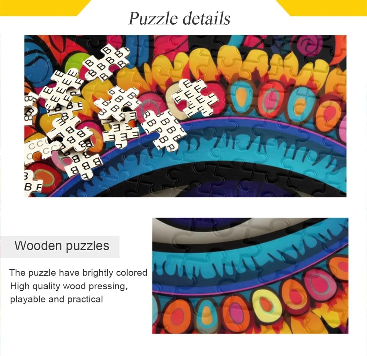 Jigsaw Puzzle Colorful Eye 500 Pieces, Zigsaw with Alphabet Partition ...